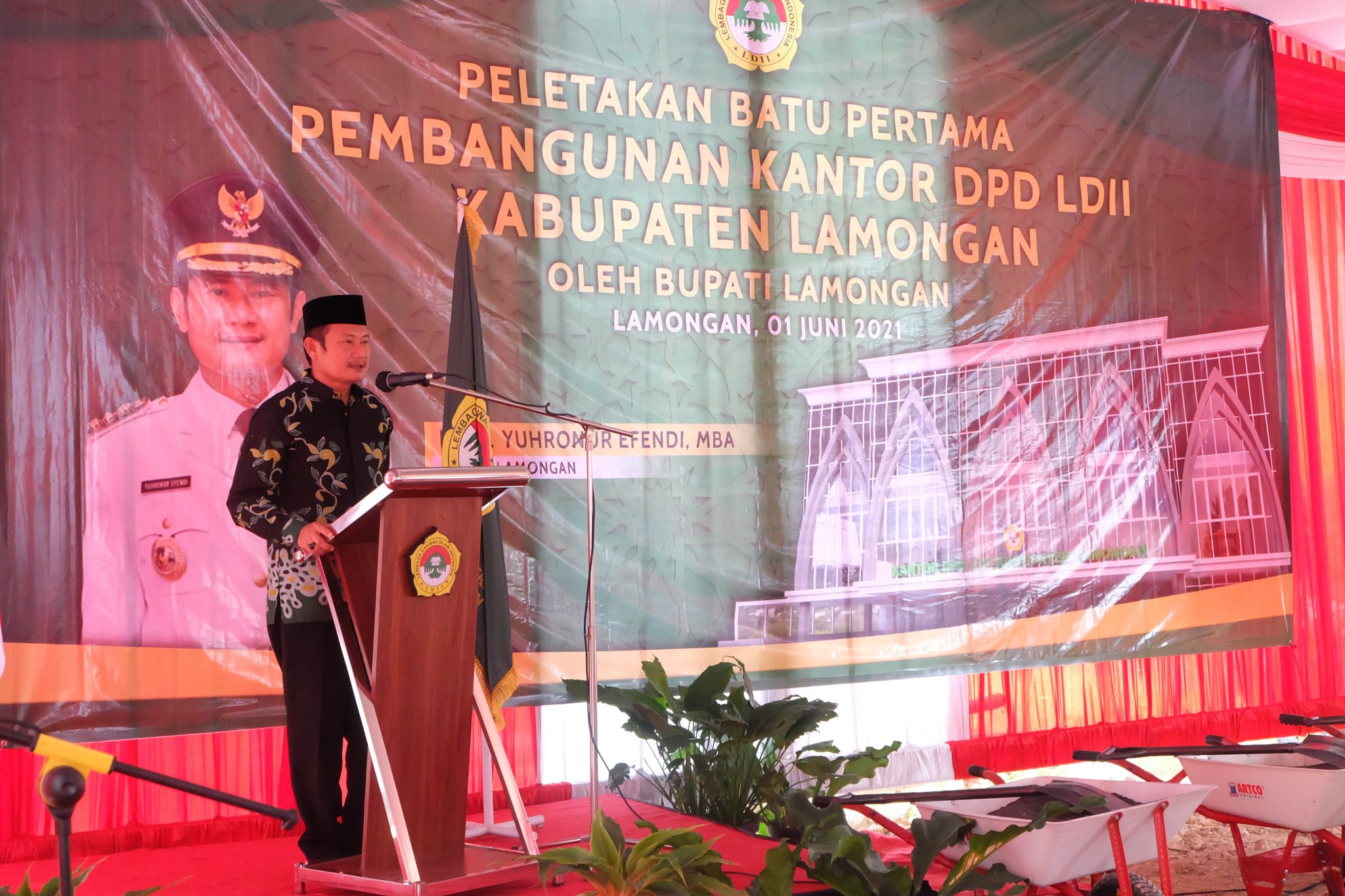 Peletakkan Batu Pertama Kantor DPD, Bupati Lamongan: LDII Elemen ...